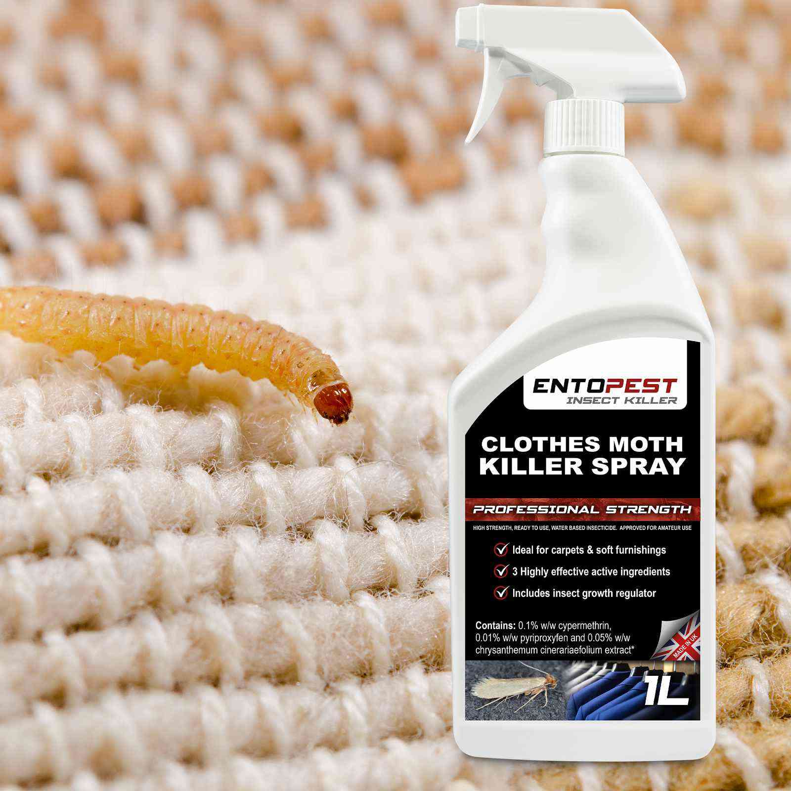 Entopest Clothes Moth Killer Spray 1ltr – Moth Removal