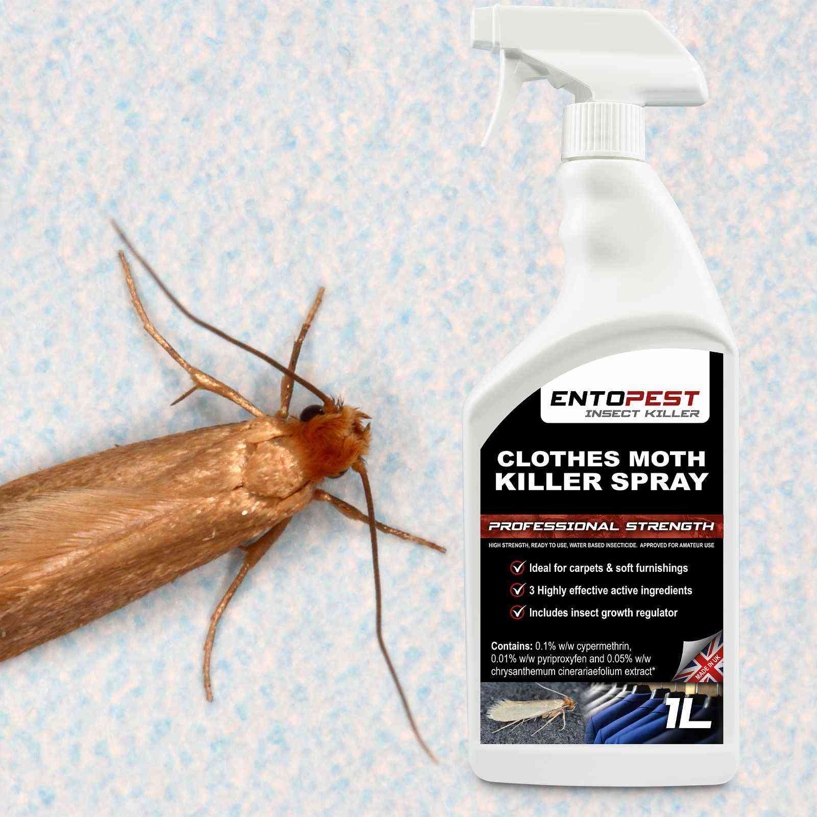 Entopest Clothes Moth Killer Spray 1ltr – Moth Removal