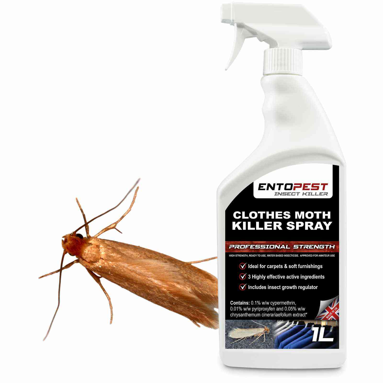 Entopest Clothes Moth Killer Spray 1ltr – Moth Removal
